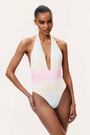 LoveShackFancy Meegan Ombre One-piece Swimsuit - Pacific Glow