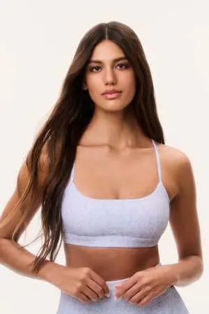 LoveShackFancy Cadelle Tennis Print Sports Bra - Blue Serve