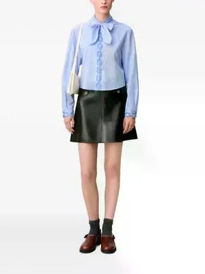 Claudie Pierlot Striped Poplin Shirt With Embroidered Details