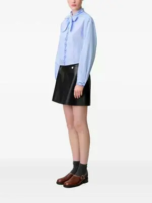 Claudie Pierlot Striped Poplin Shirt With Embroidered Details