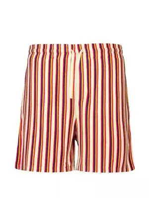 Valentino Garavani Vlogo Striped Terrycloth Shorts