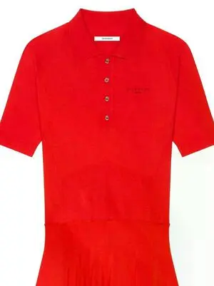 Givenchy Polo Collar Pleated Mini Dress