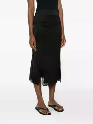 Sandro Lace-trim Midi Skirt
