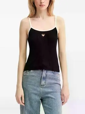 From Future Ribbed Heart Detail Spaghetti Strap Top