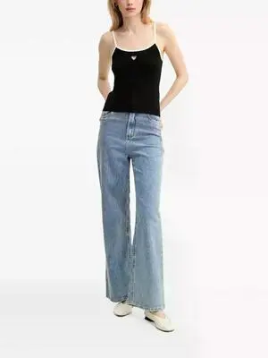 From Future Ribbed Heart Detail Spaghetti Strap Top