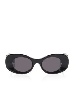 Loewe Anagram Bevelled Oval Sunglasses - Black