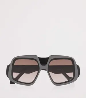 Loewe Anagram Oversized Square Frame Sunglasses - Black