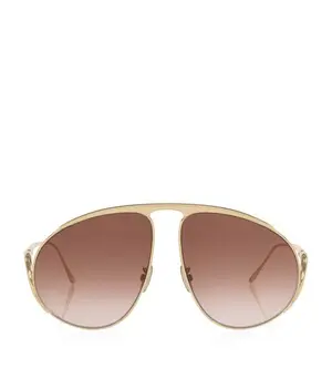 Loewe Hillock Aviator Sunglasses - Yellow