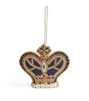 Tinker Tailor Crystal-embellished Crown Tree Decoration - Navy