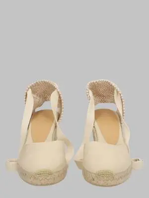 CastaÑer Cotton Exterior Leather-lined Heels - Ivory