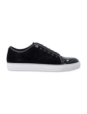 LANVIN Dbb1 Low-top Leather Sneakers With Gloss Cap Toe - Nero