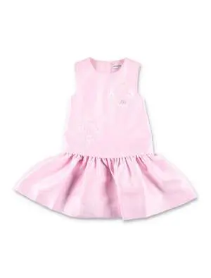 SELF-PORTRAIT Floral Embellished Taffeta Dress With Ruffled Hem