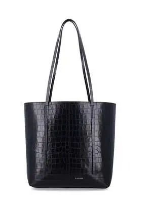 BY MALENE BIRGER Abilso Embossed Leather Tote Bag - Nero