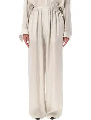 Balenciaga 100% Cupro Trousers - Bianco