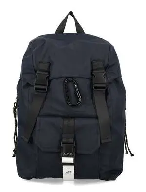 A.p.c. Nylon Backpack With Drawstring Closure - Blu
