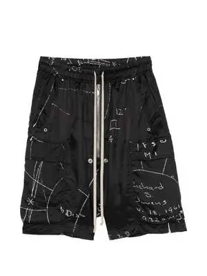 Rick Owens Knee-length Drawstring Cargo Shorts With Zip Fly