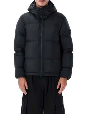 Stone Island Fw26 Quilted Polyamide-lined Puffer Coat For - Nero