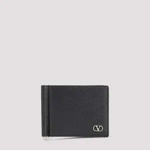 Valentino Garavani Bifold Wallet In 100% Gained Calf Leather - Black