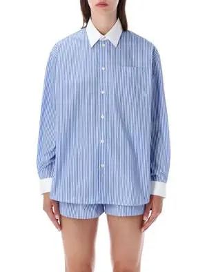 Sporty & Rich Oversized Striped Button-up Shirt