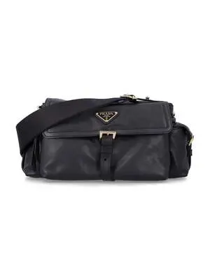 Prada Medium Leather Shoulder Bag - Nero