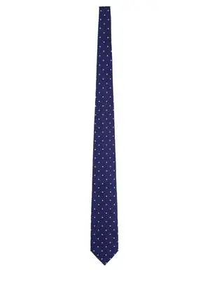 TOM FORD TOM FORD Polka Dot Silk Neck Tie Blue