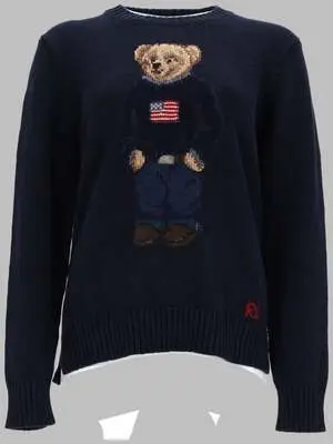 Polo Ralph Lauren Bethers" Cotton-linen Knit Sweater With Iconic Bear Motif
