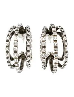 Isabel Marant Étoile Brass And Crystal Hoop Earrings - Transparent/silver
