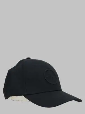 Stone Island Cotton Logo Baseball Cap - Black