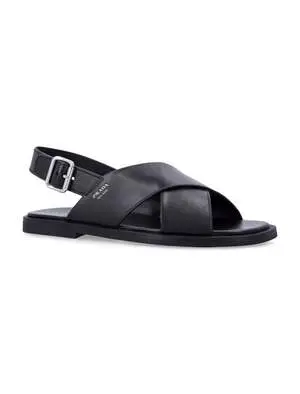 Prada Leather Slingback Slide Sandals