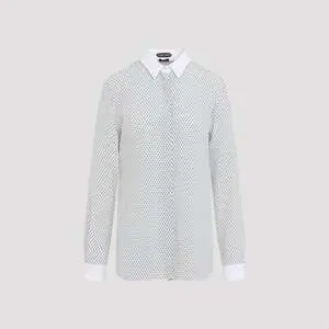 TOM FORD Printed Mulberry Silk Shirt For - White