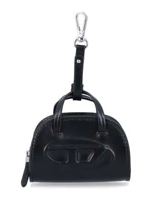 DIESEL® Leather Oval D Logo Coin Pouch Mini Handbag - Nero