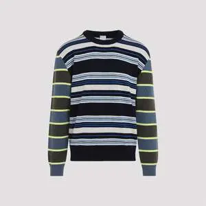 Paul Smith Lambswool & Cotton Round Neck Sweater, Fw26 - Blue