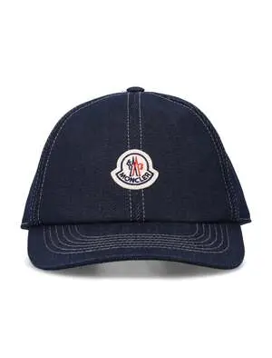 Moncler Denim Baseball Cap With Icon Logo Patch