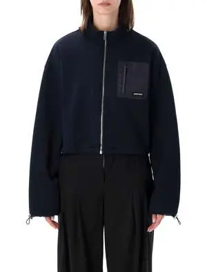 Miu Miu Boxy Zip-front Fleece Jacket - Blue