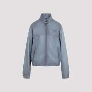 Miu Miu Lamb Leather Jacket - Blue