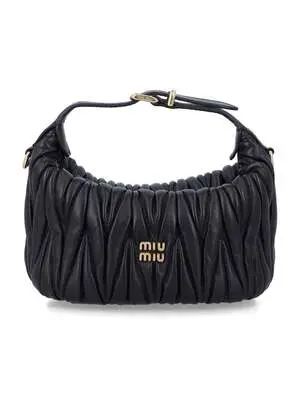 Miu Miu Quilted Lambskin Shoulder Bag - Nero