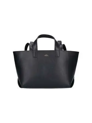 A.p.c. 100% Cow Leather Shoulder Bag - Black