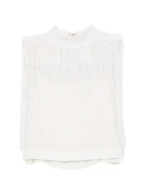 Fabiana Filippi Wool And Silk Blend Top - White