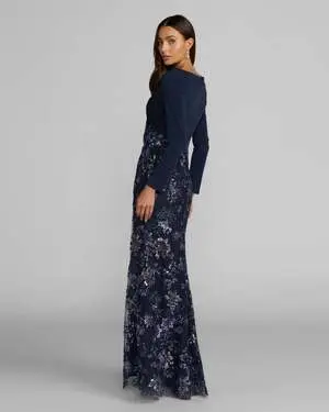 Mac Duggal Floral Sequin And Beaded Embroidered Trumpet Gown