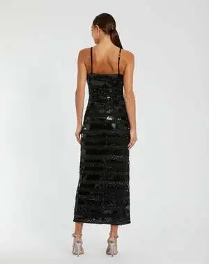 Mac Duggal Embellished Spaghetti Strap Midi Dress