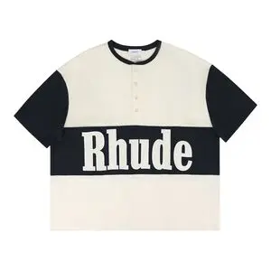 Rhude Panel Henley T-shirt - Multicolor