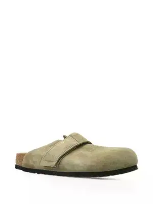 BIRKENSTOCK Suede Touch-strap Mules - Green