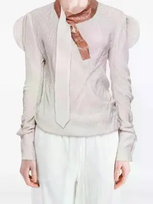 KIKO KOSTADINOV Tie-detail Ruched Blouse