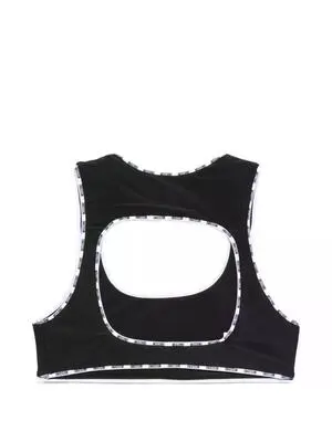 Moschino Logo-trim Cut-out Bra - Black