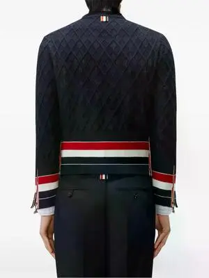 Thom Browne Argyle Intarsia Cashmere Cardigan