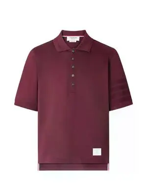 Thom Browne 4-bar Jersey Polo Shirt - Red