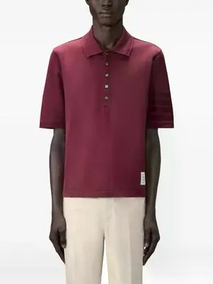 Thom Browne 4-bar Jersey Polo Shirt - Red