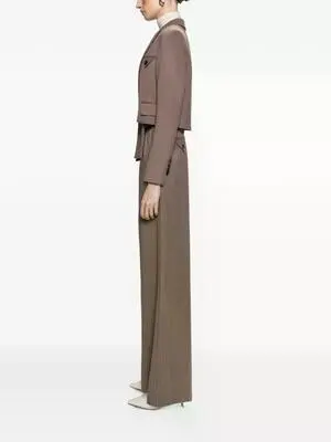 NISSA Pinstriped Wide-leg Trousers With Belt