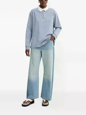 Munthe Long-sleeve Polo Top With Button Placket