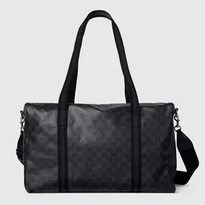 Gucci Medium Duffle Bag With Web Gg Canvas